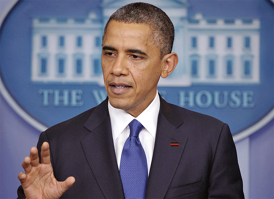 Obama angers Police by wearing Thin Red Line pin for Police Week press ...